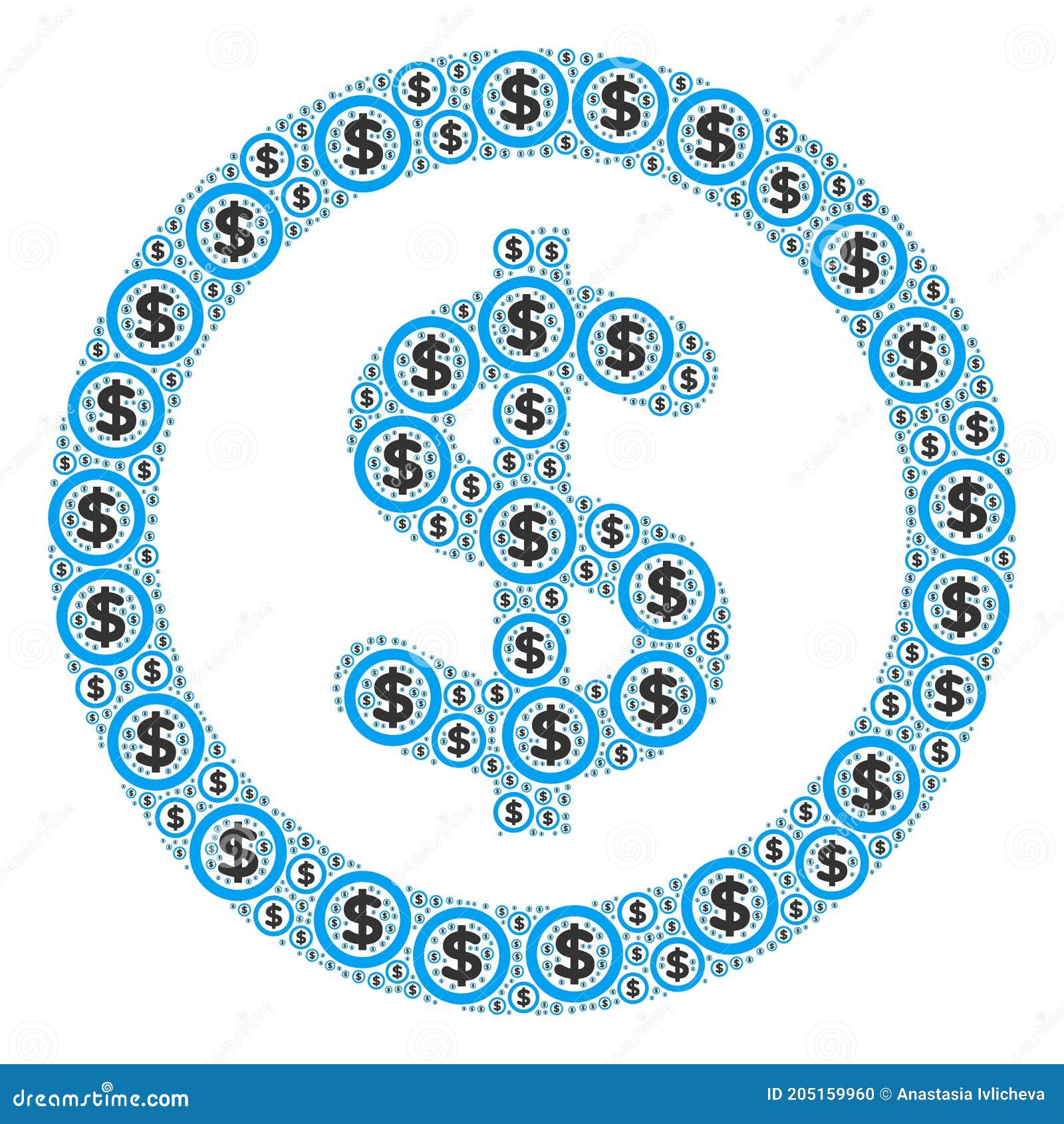 Finance Recursion Collage of Itself Items Stock Vector - Illustration ...