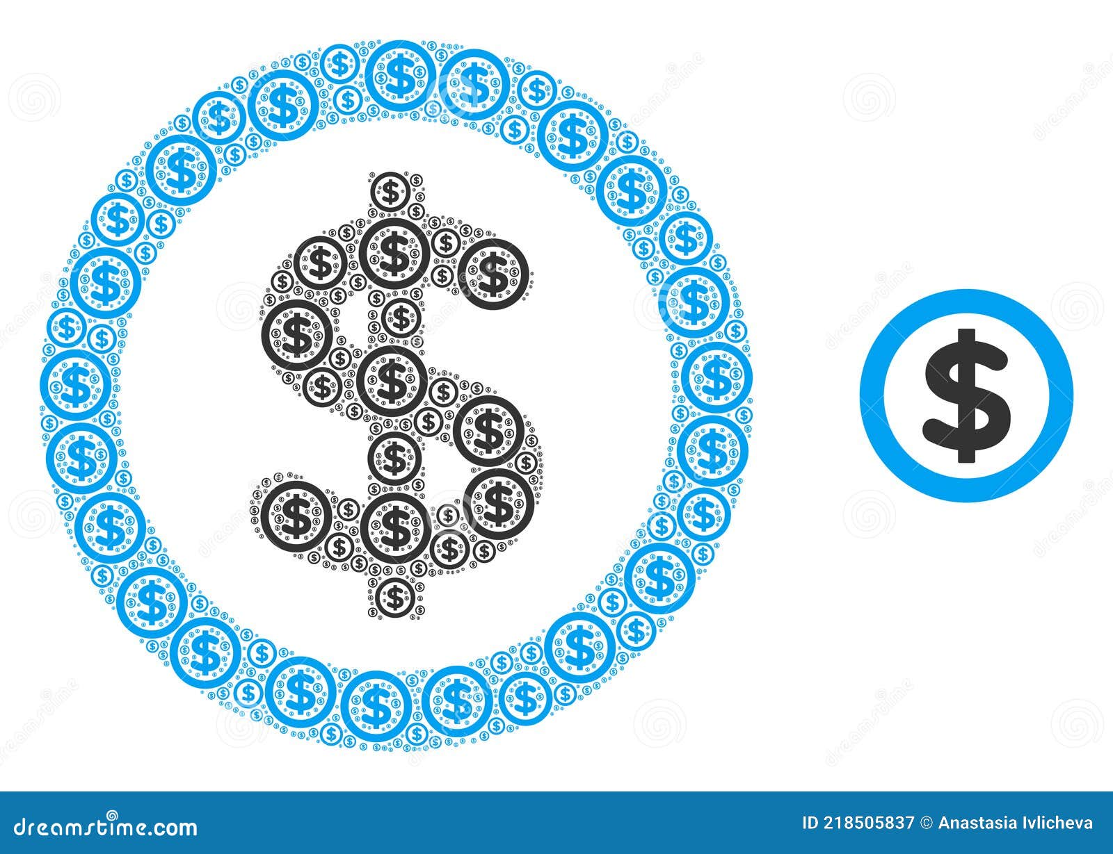 Finance Recursive Icon Mosaic Stock Vector - Illustration of value ...