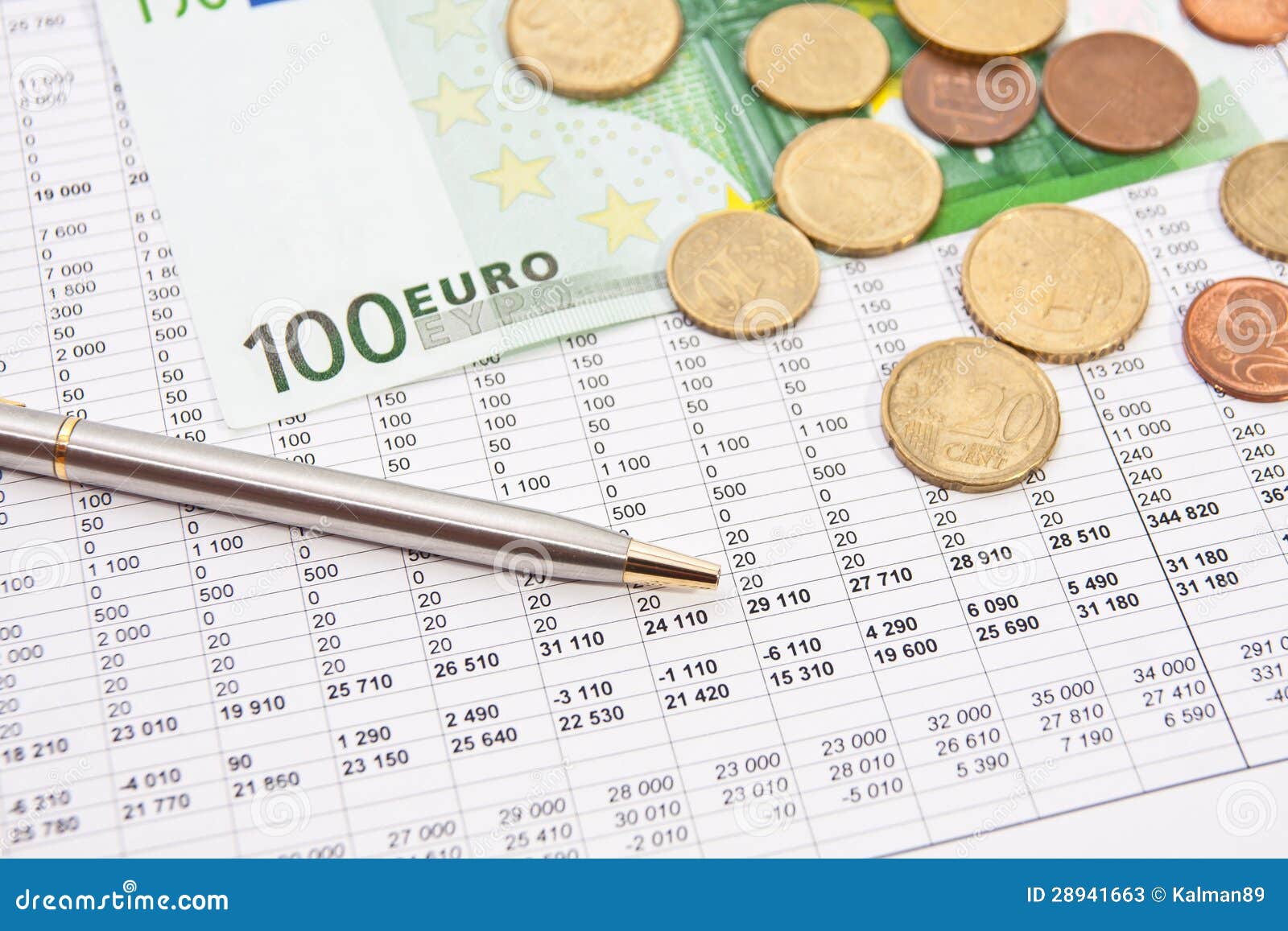 Finance Report with Euro stock image. Image of budgeting - 28941663