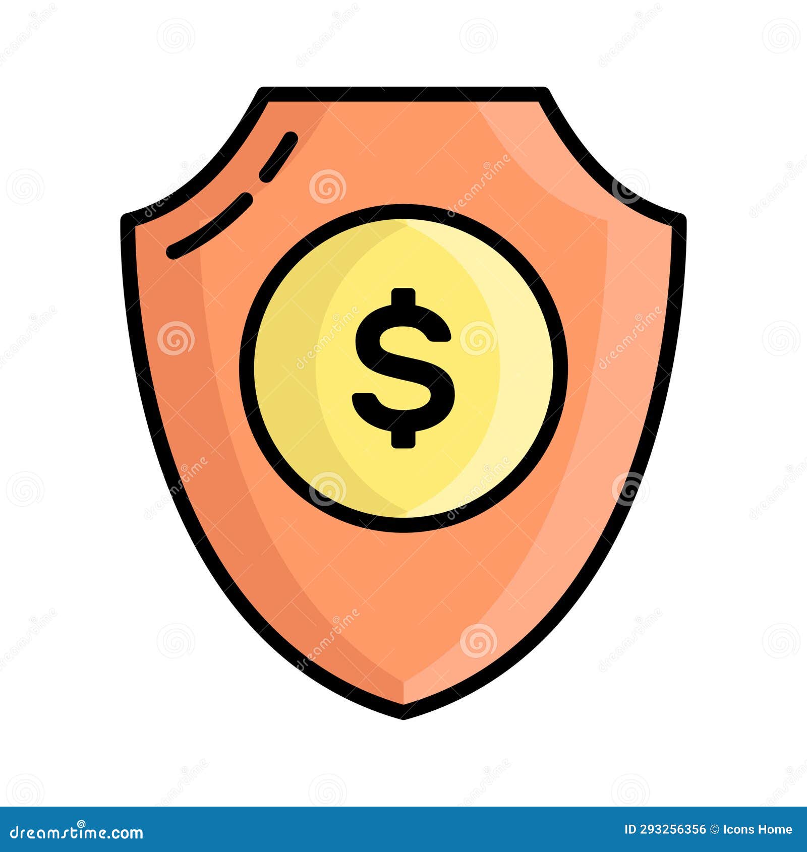 Finance Security Vector Icon Isolated on White Background Stock ...