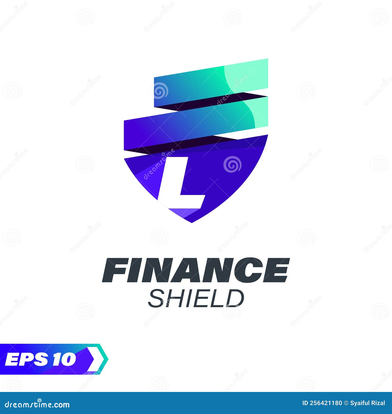 Finance Shield Alphabet Logo L Stock Illustration - Illustration of ...