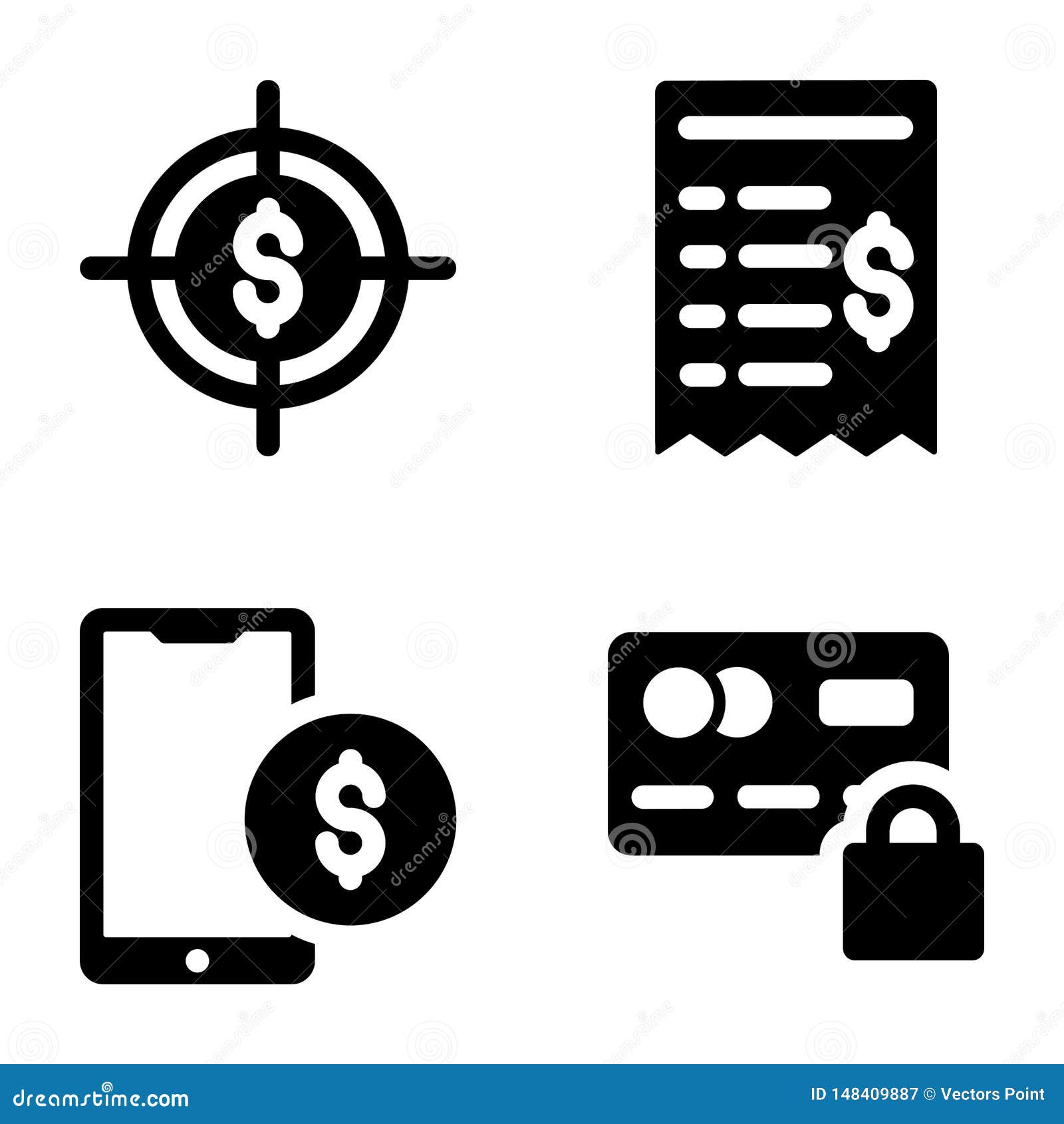 Finance Solid Icons stock illustration. Illustration of mcommerce ...