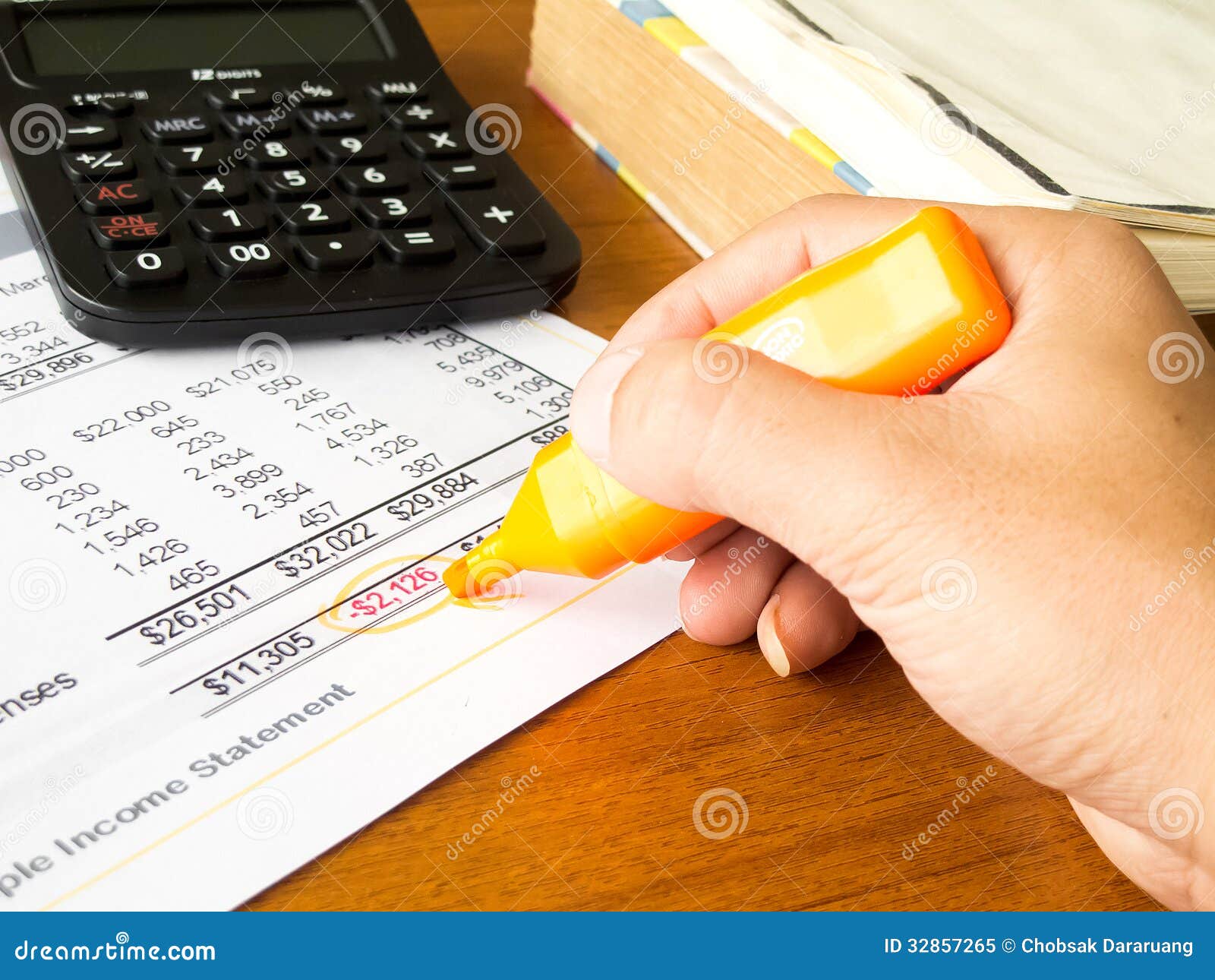 Finance Statement Data with Calculator Stock Image - Image of profit ...