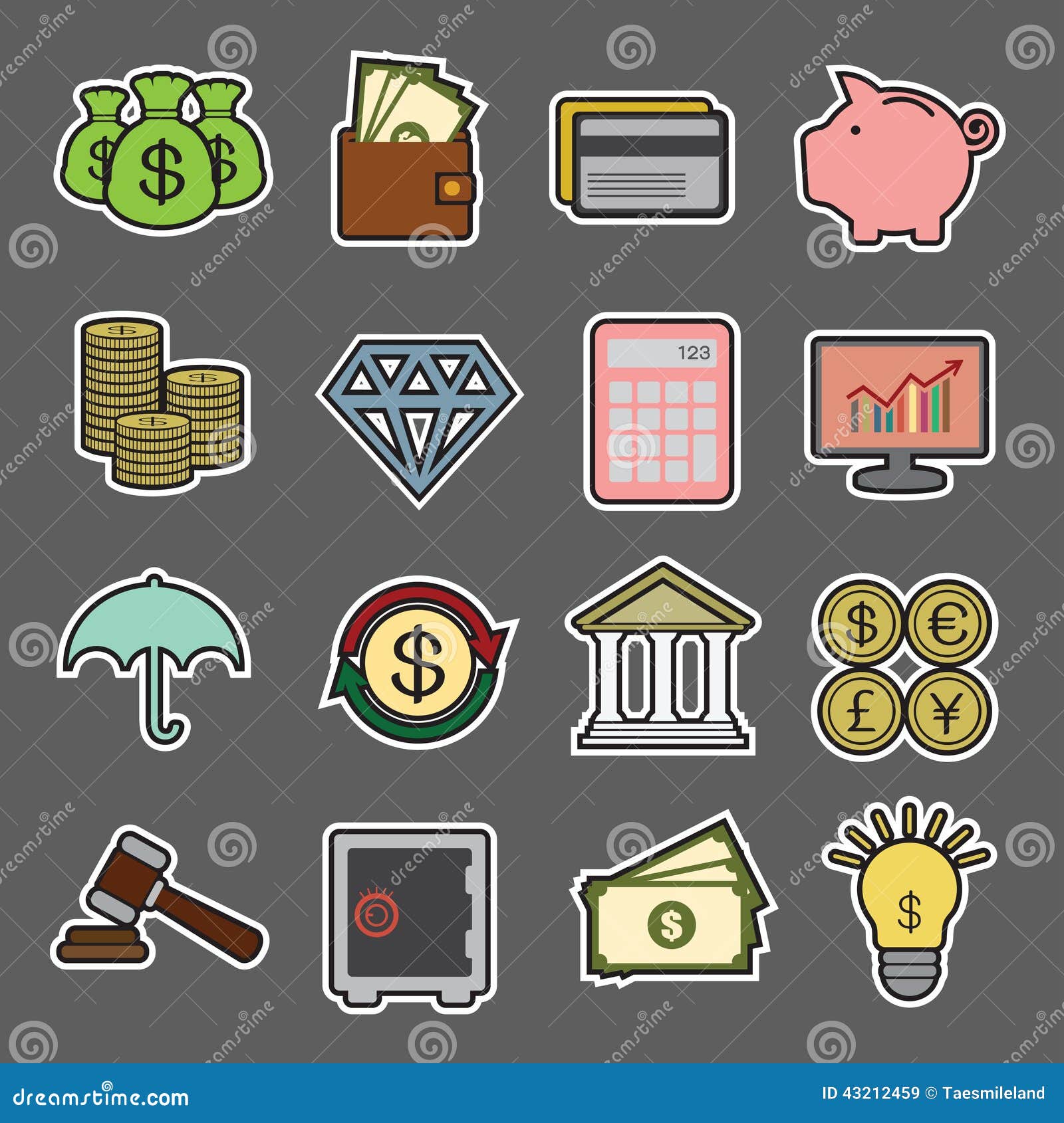 Finance sticker icon stock vector. Illustration of currency - 43212459
