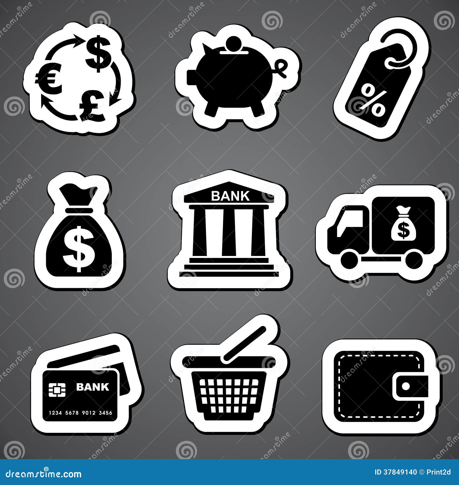 Finance sticker label stock vector. Illustration of credit - 37849140