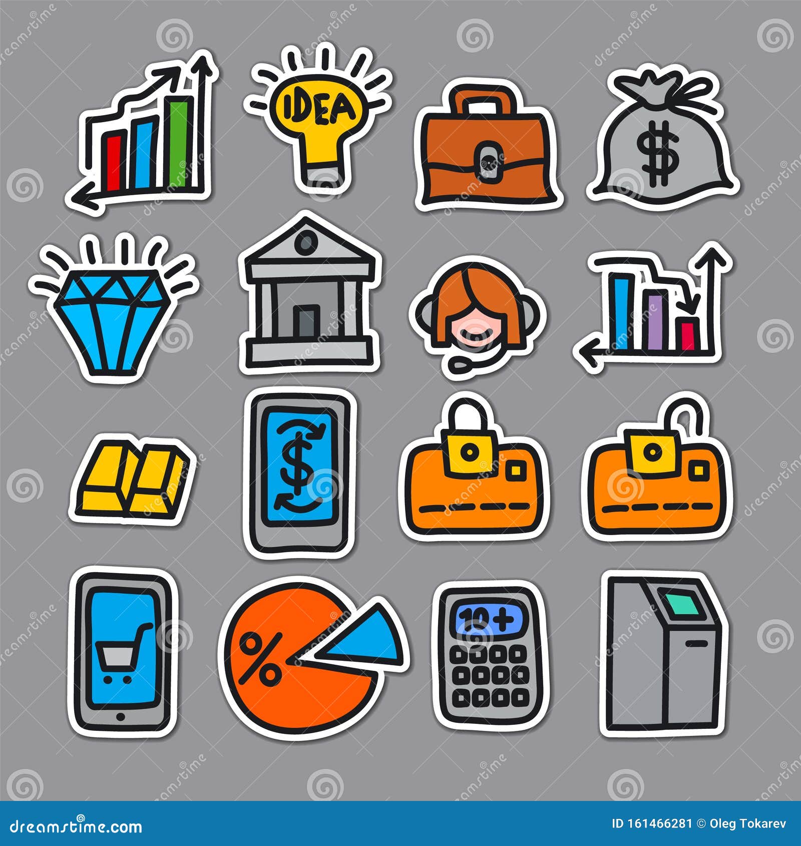 Finance stickers stock vector. Illustration of gold - 161466281