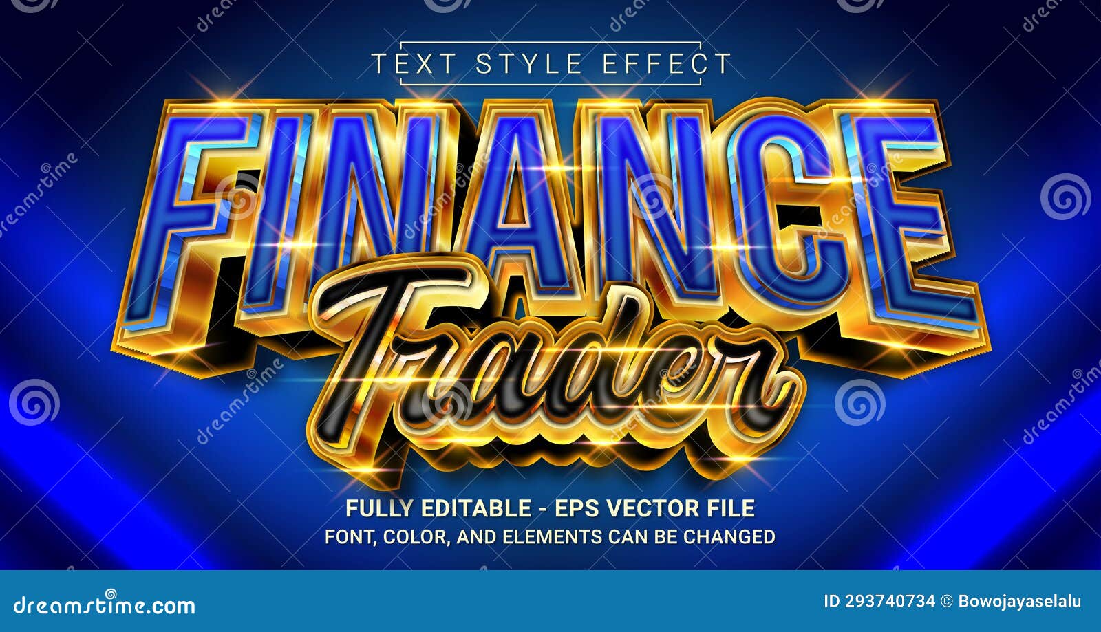 Finance Trader Text Style Effect. Editable Graphic Text Template Stock ...