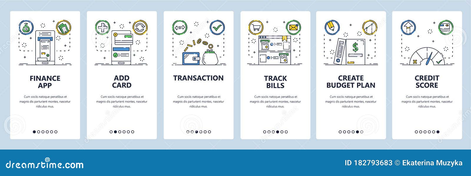 Finance Transaction Website and Mobile App Onboarding Screens Vector ...