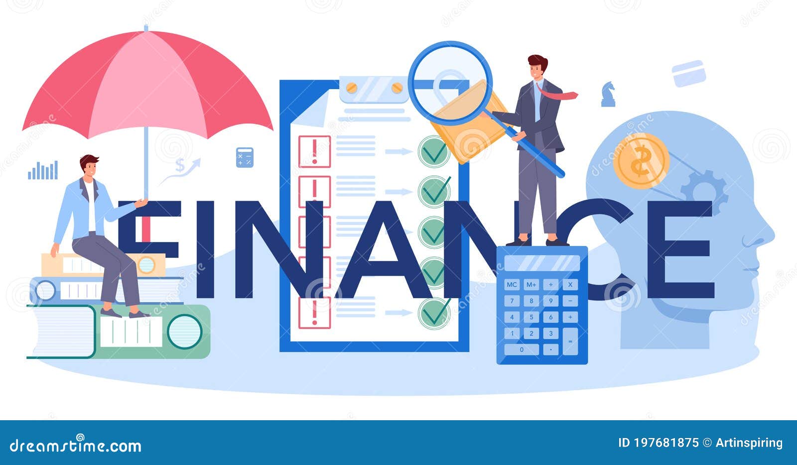 Finance Typographic Header. Business Character Making Banking Stock ...