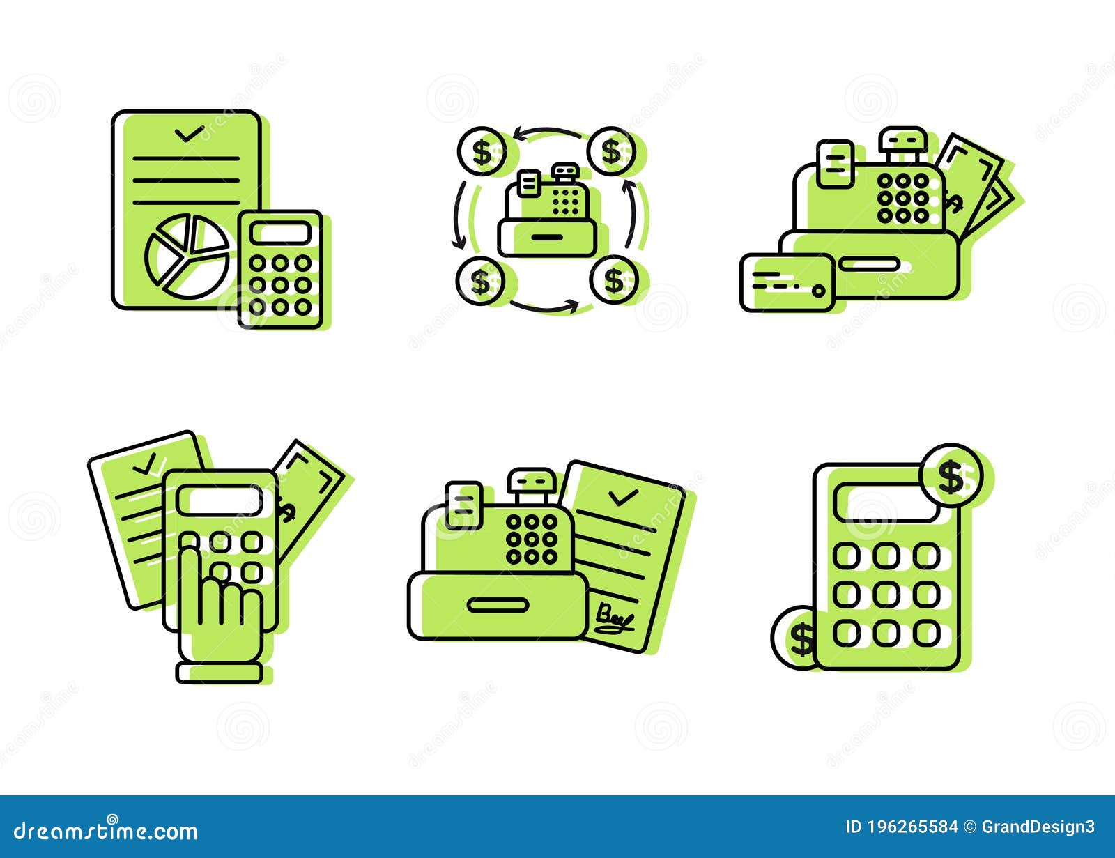 Finance. Vector Illustration Set of Icons of Settlement Operations ...