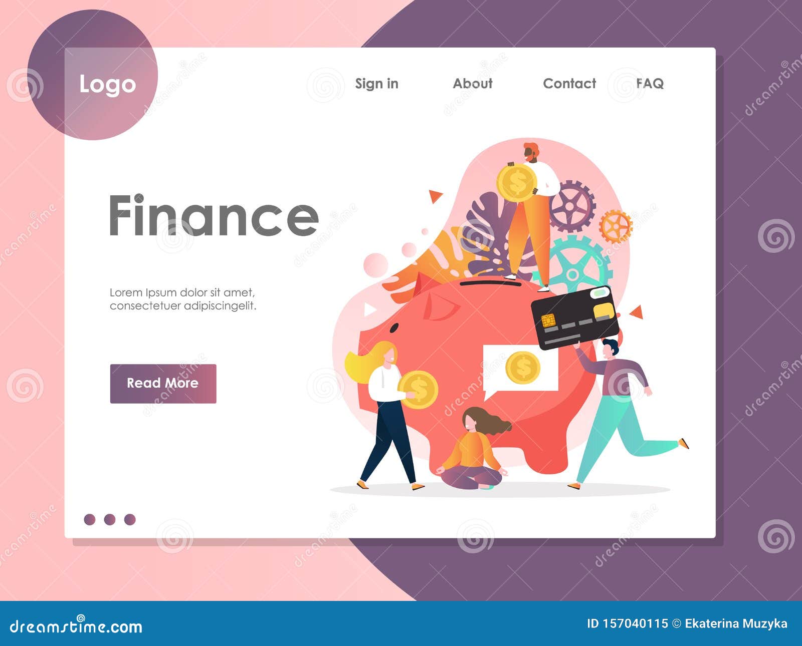 Finance Vector Website Landing Page Design Template Stock Vector ...