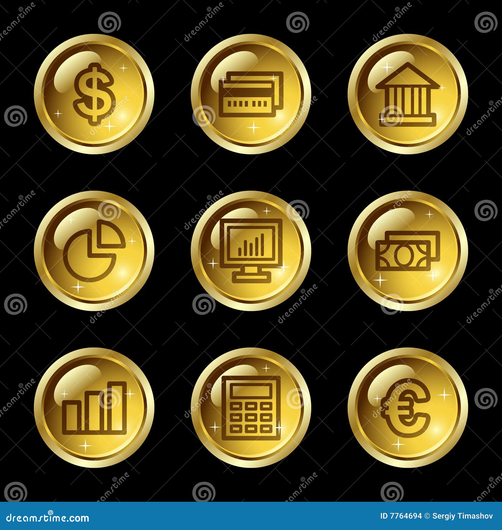 Finance web icons stock vector. Illustration of pictogram - 7764694