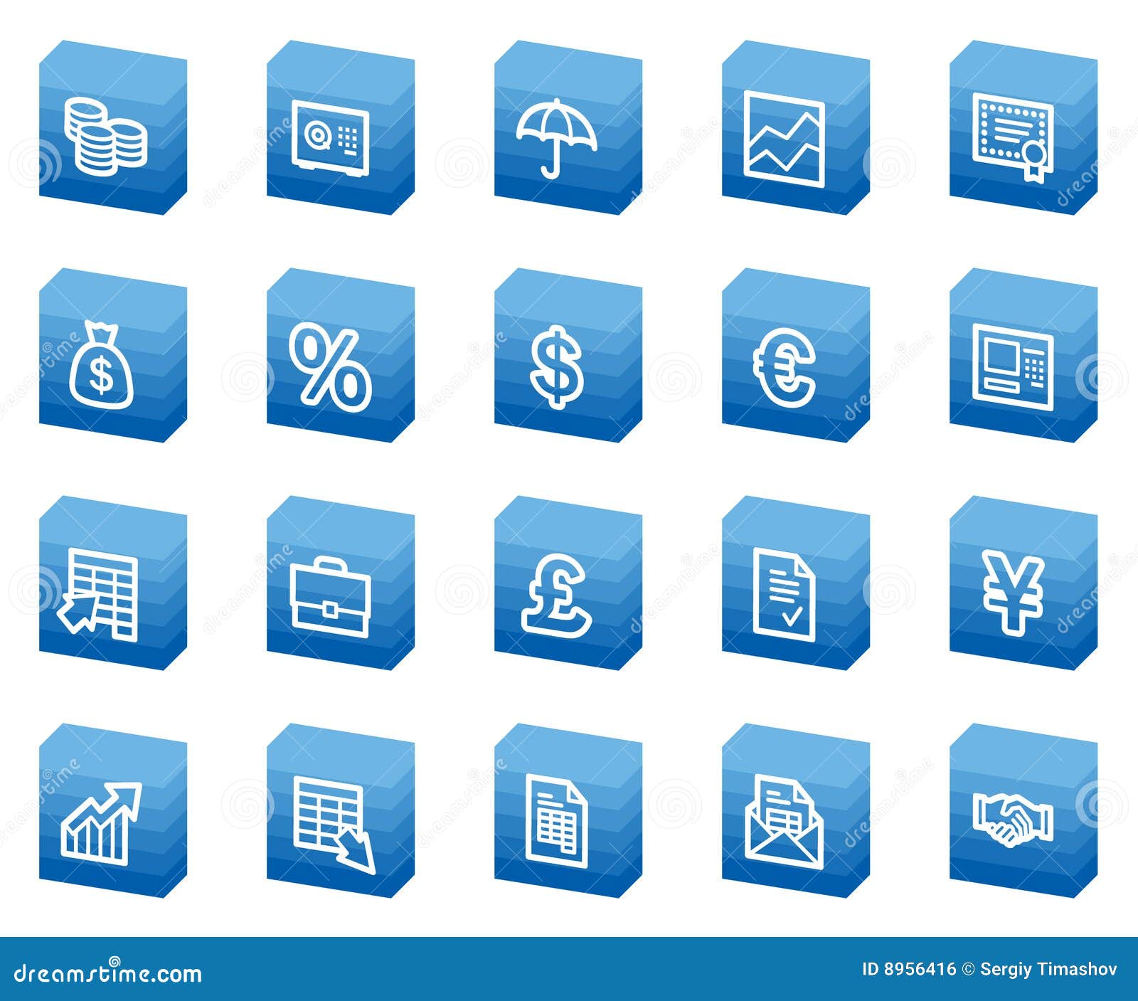 Finance Web Icons, Blue Box Series Stock Vector - Illustration of ...