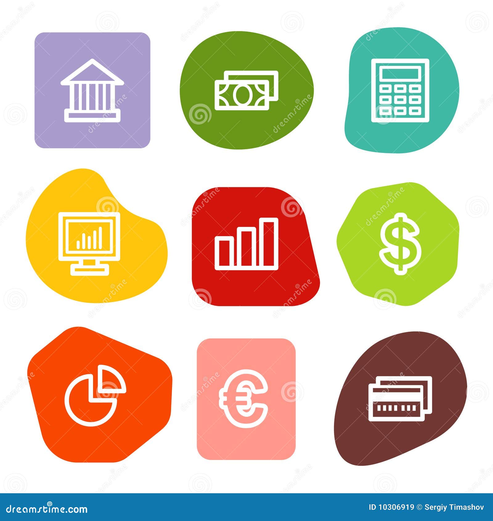 Finance Web Icons, Colour Spots Series Stock Vector - Illustration of ...