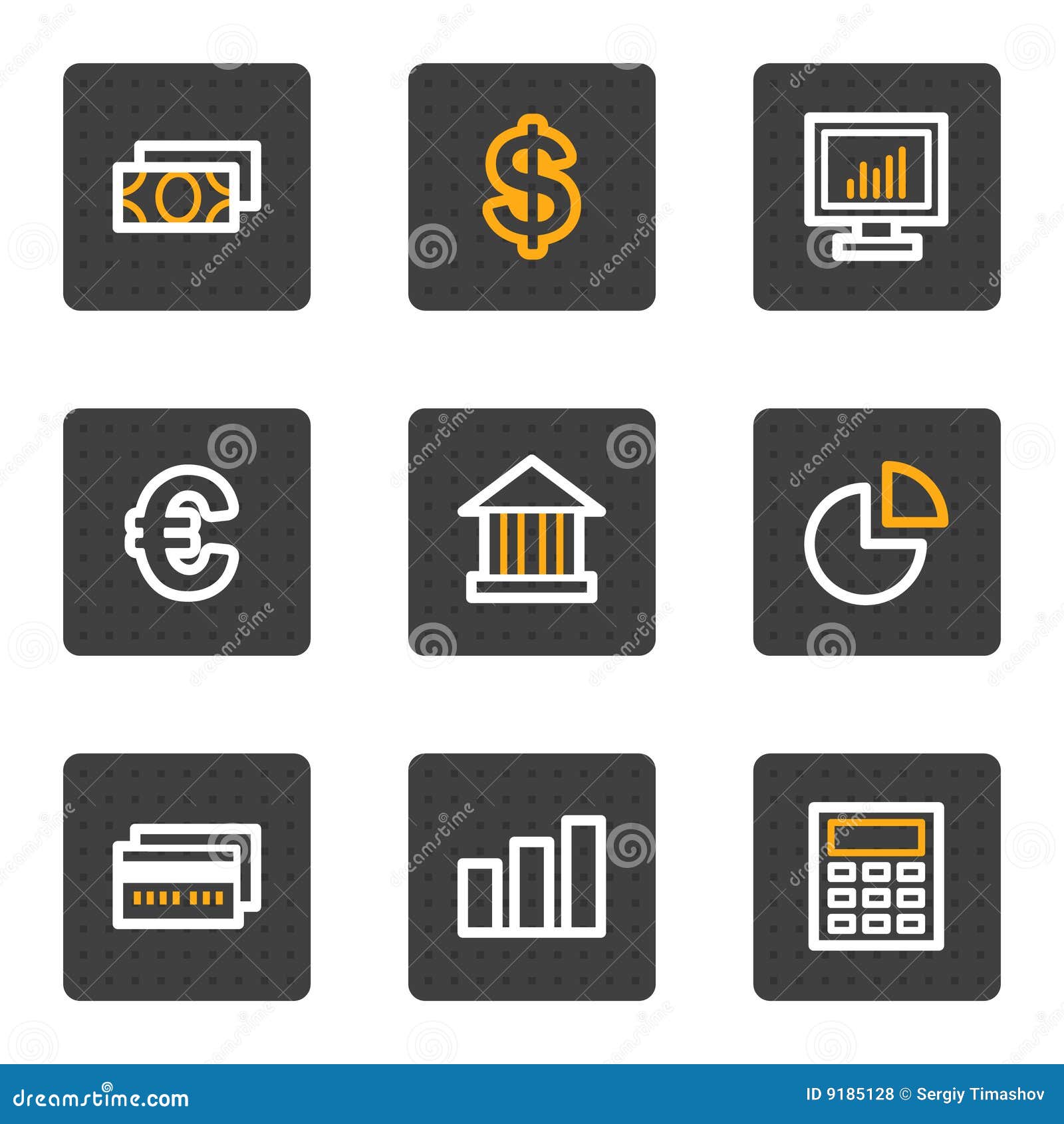 Finance Web Icons, Grey Buttons Series Stock Vector - Illustration of ...