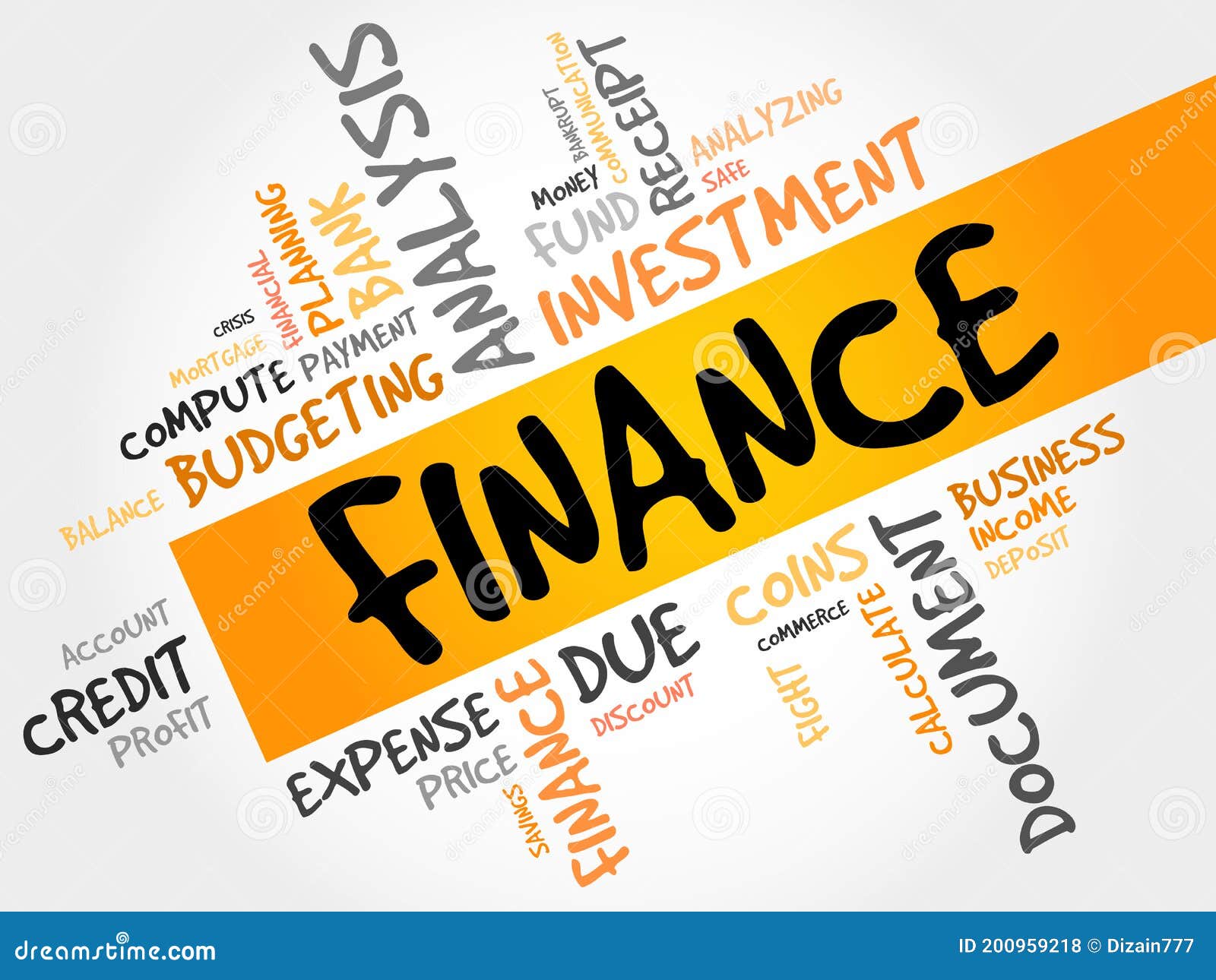 FINANCE word cloud stock illustration. Illustration of loan - 200959218