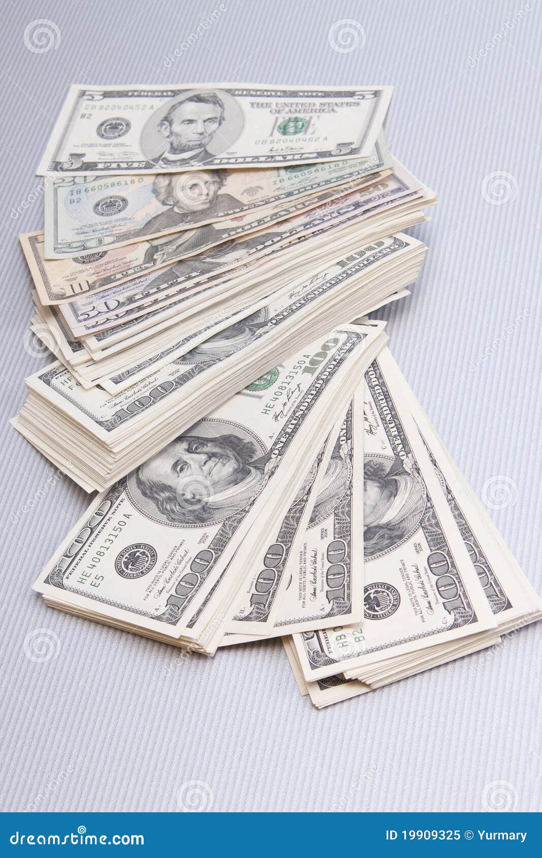 Finances. Big Pile of Money Over Table Stock Image - Image of savings ...