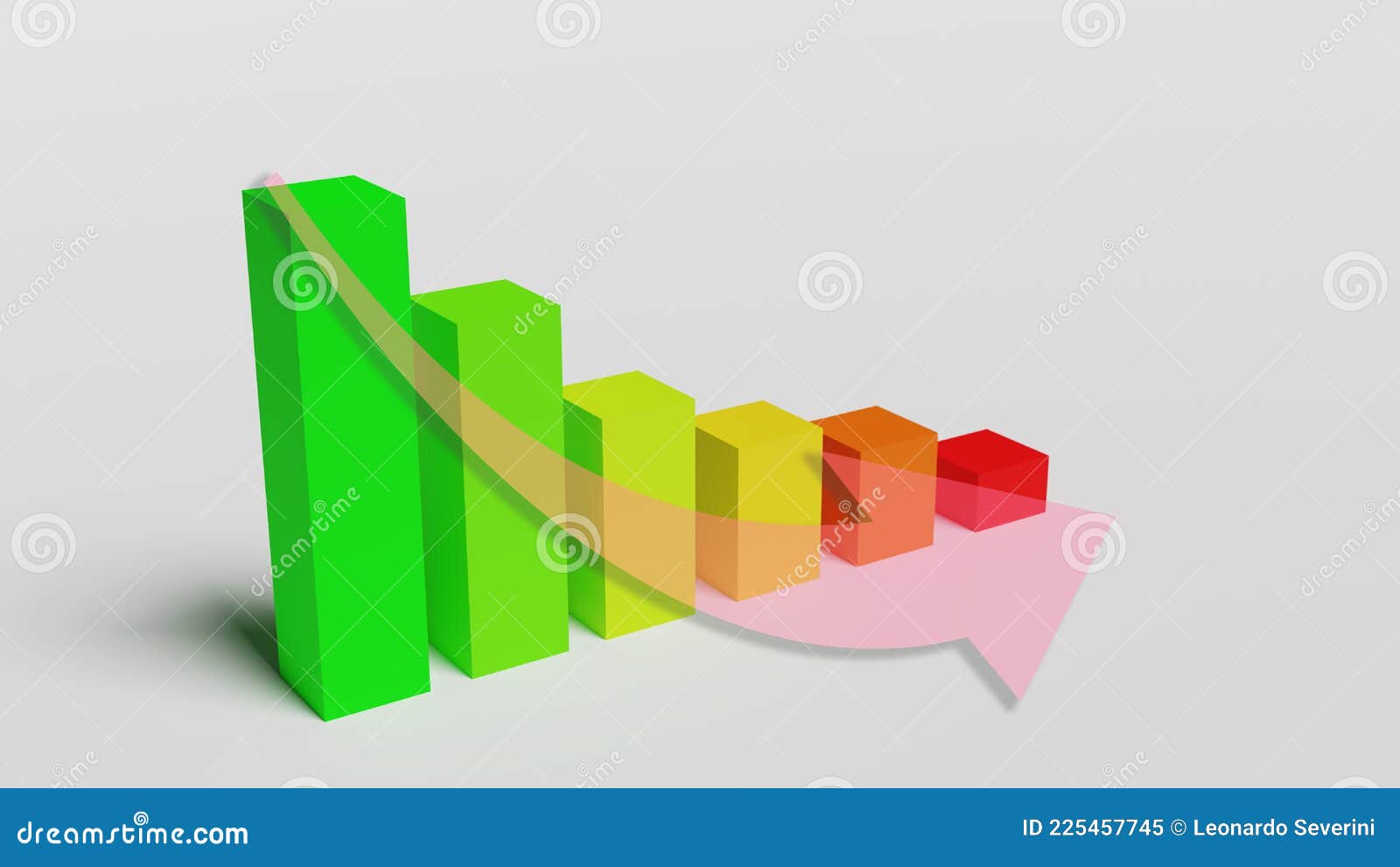 Finances Business Decline Graph with Down Red Arrow Stock Illustration ...