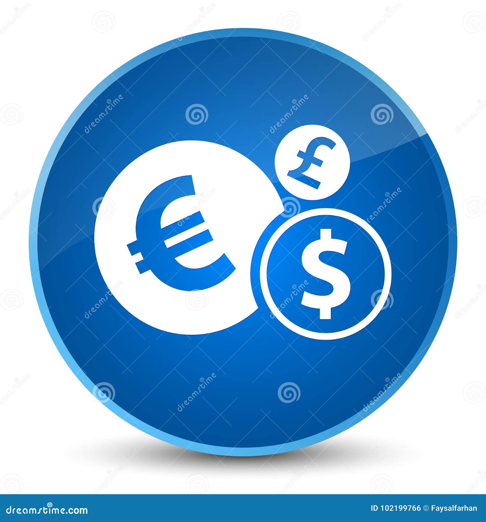 Finances Icon Elegant Blue Round Button Stock Illustration ...