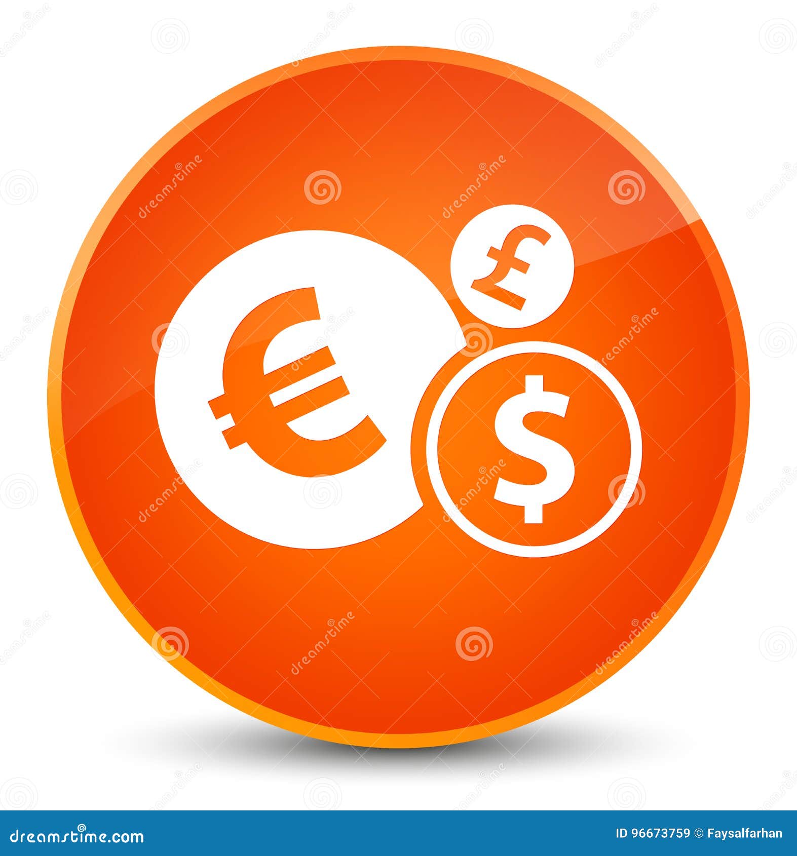 Finances Icon Elegant Orange Round Button Stock Illustration ...
