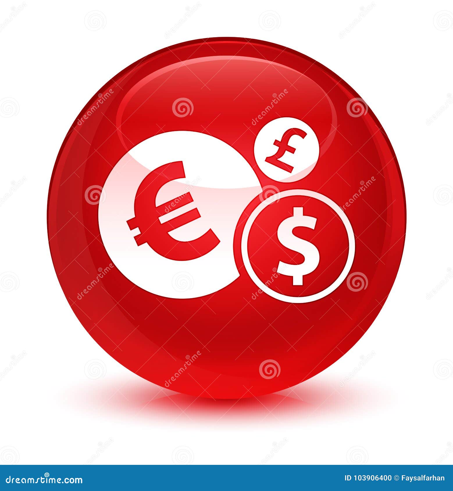 Finances Icon Glassy Red Round Button Stock Illustration - Illustration ...