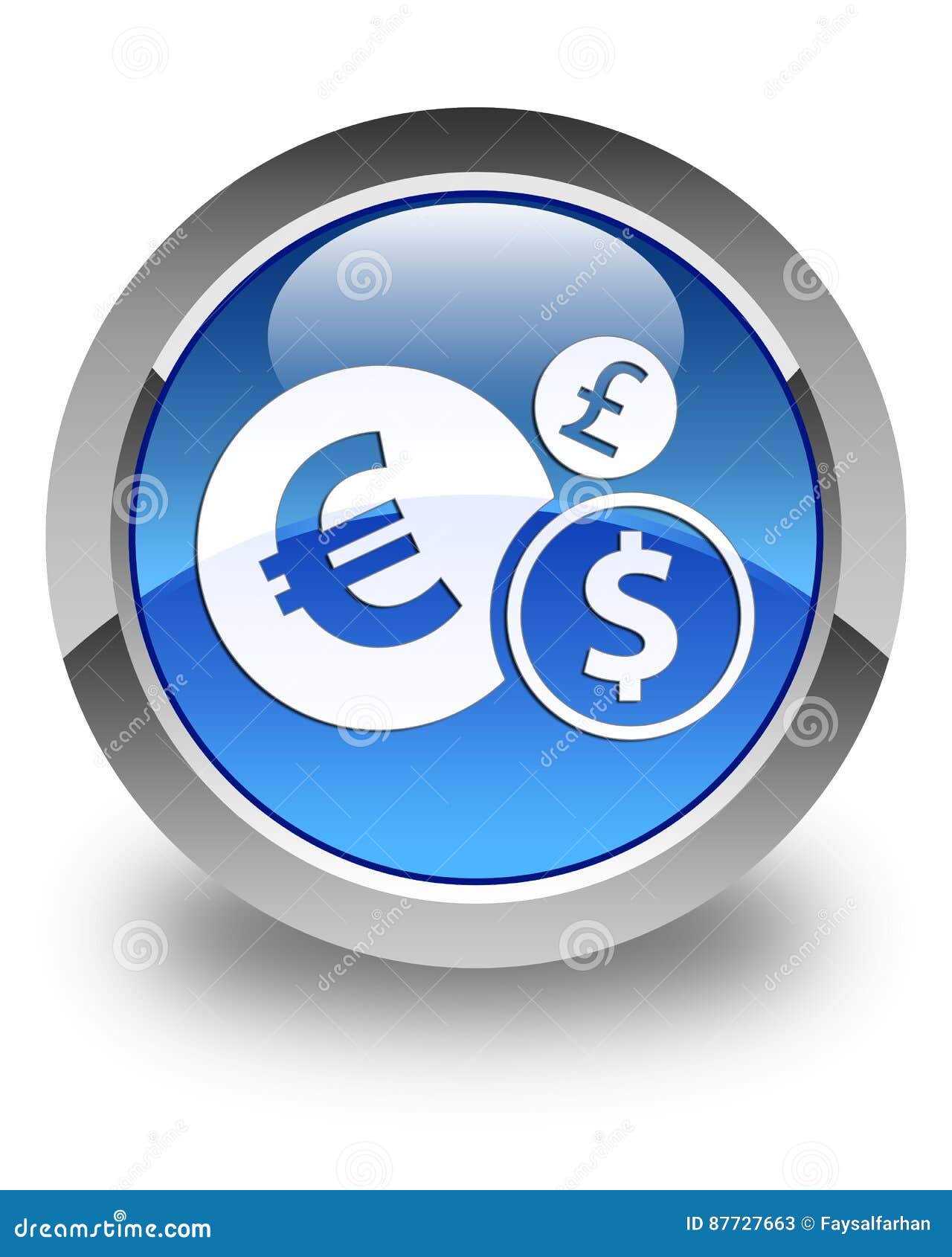 Finances Icon Glossy Blue Round Button Stock Illustration ...