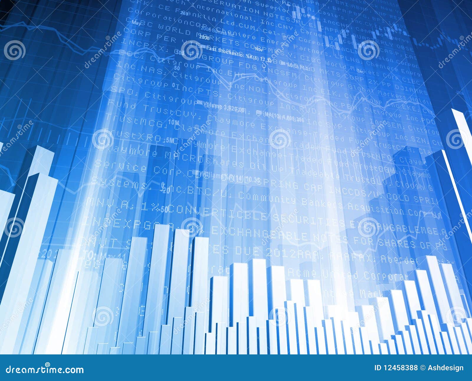 Financial Abstract Bar Chart Stock Illustration - Illustration of ...