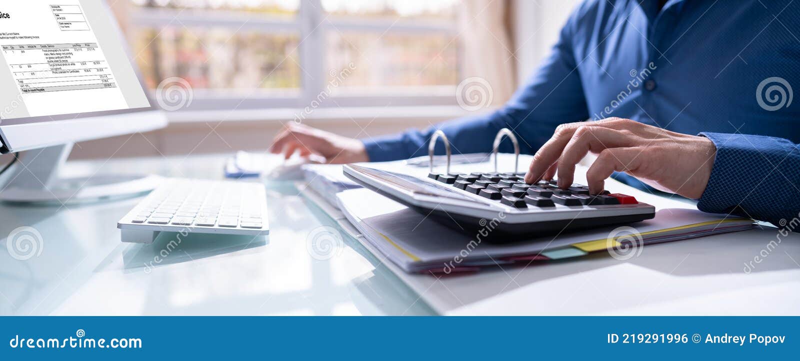 Financial Accounting. Man Using Calculator Stock Photo - Image of ...
