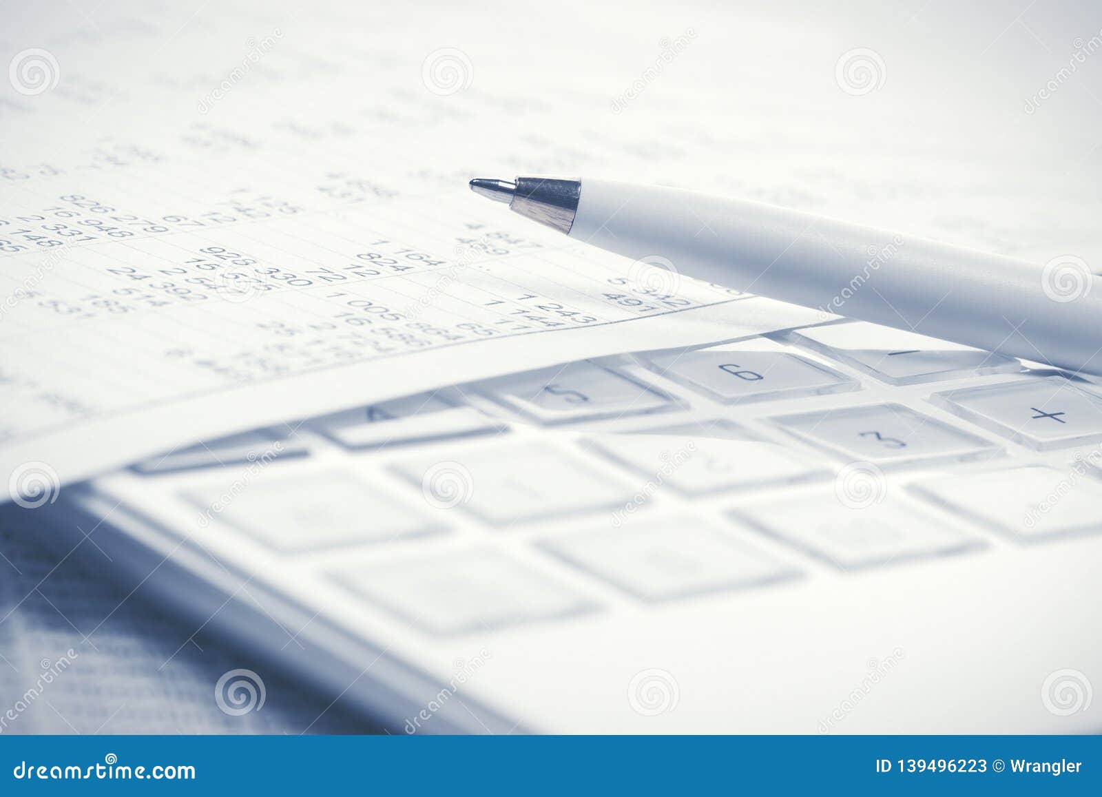 Financial Accounting Pen on Calculator Stock Image - Image of list ...
