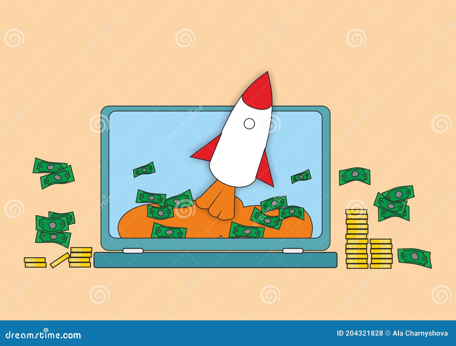 Financial Achievement and Success Stock Illustration - Illustration of ...