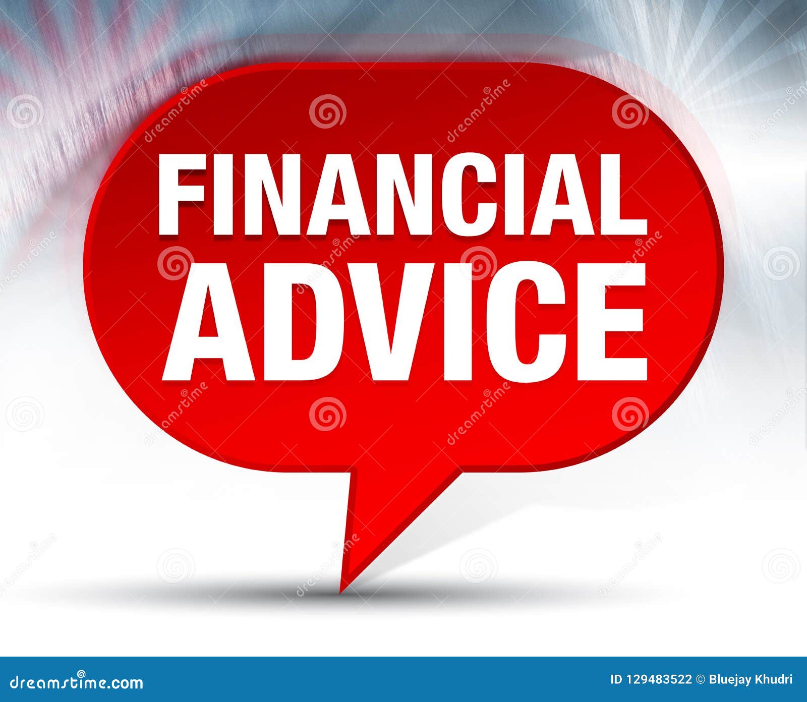 Financial Advice Red Bubble Background Stock Illustration ...