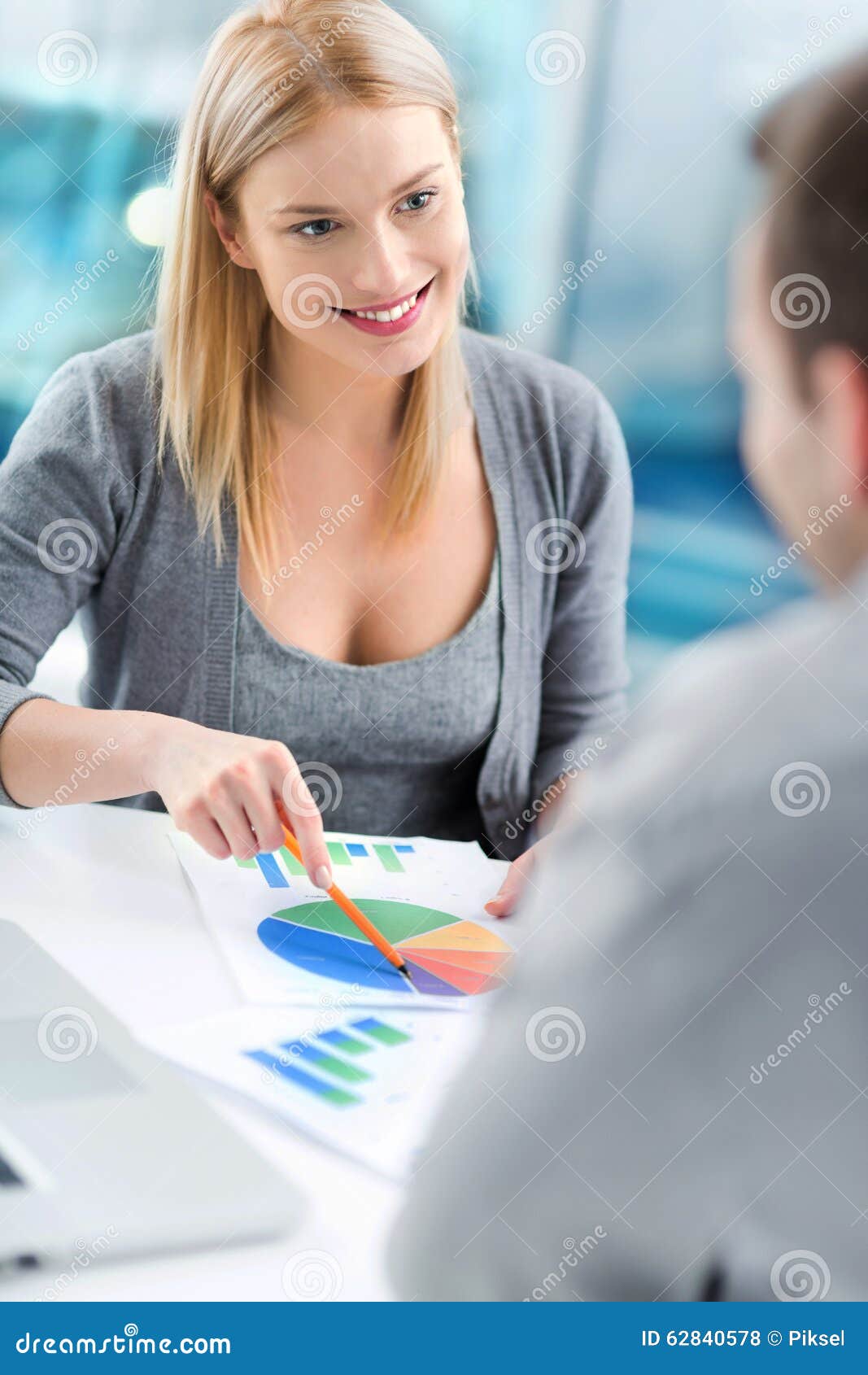 Financial Adviser with a Client Stock Photo - Image of employee ...