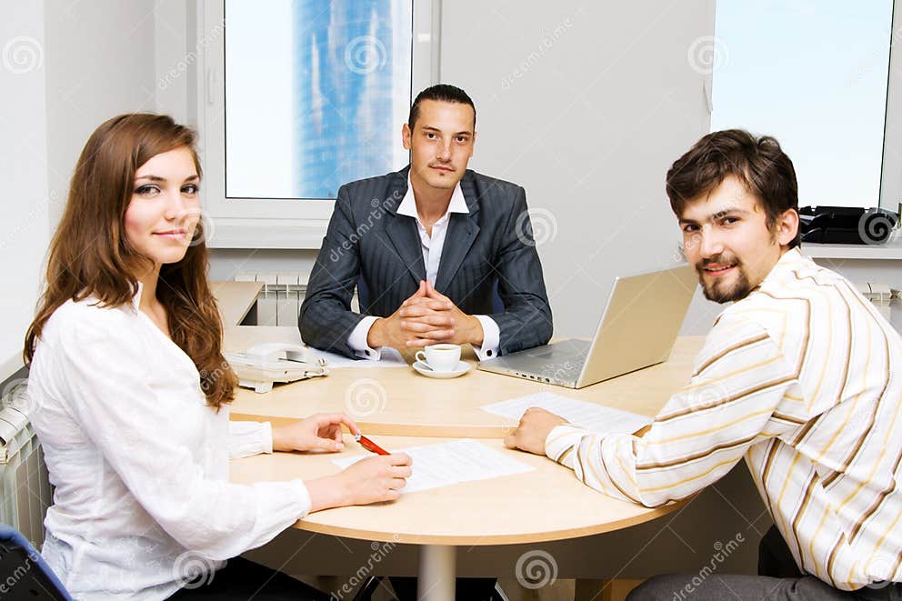 Financial Adviser and His Customers Stock Image - Image of attentive ...