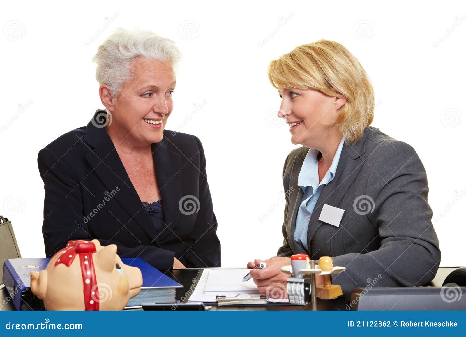 Financial Adviser with Senior Woman Stock Photo - Image of place ...
