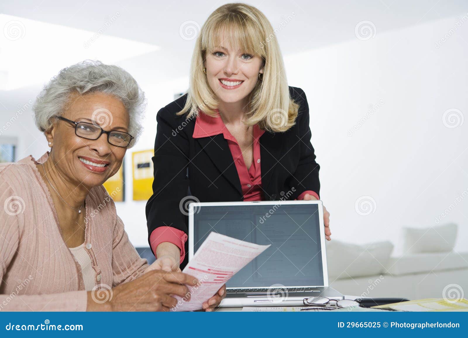 Financial Advisor Assisting Senior Woman Stock Image - Image of agent ...