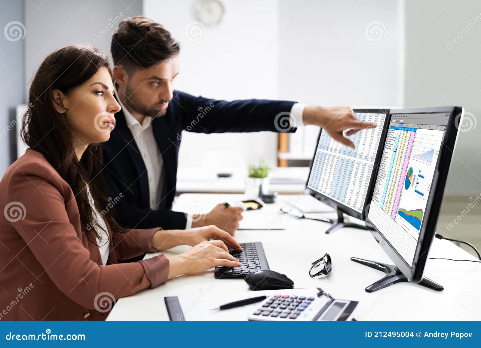 Financial Advisor and Business Analyst Working Stock Photo - Image of ...