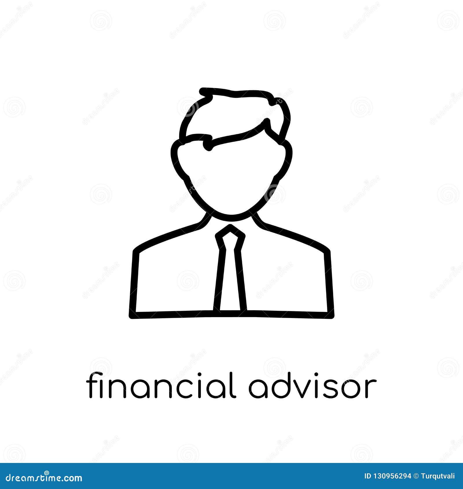 Financial Advisor Icon. Trendy Modern Flat Linear Vector Financial ...