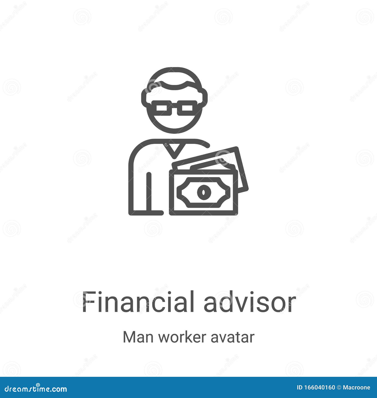 Financial Advisor Icon Vector from Man Worker Avatar Collection. Thin ...