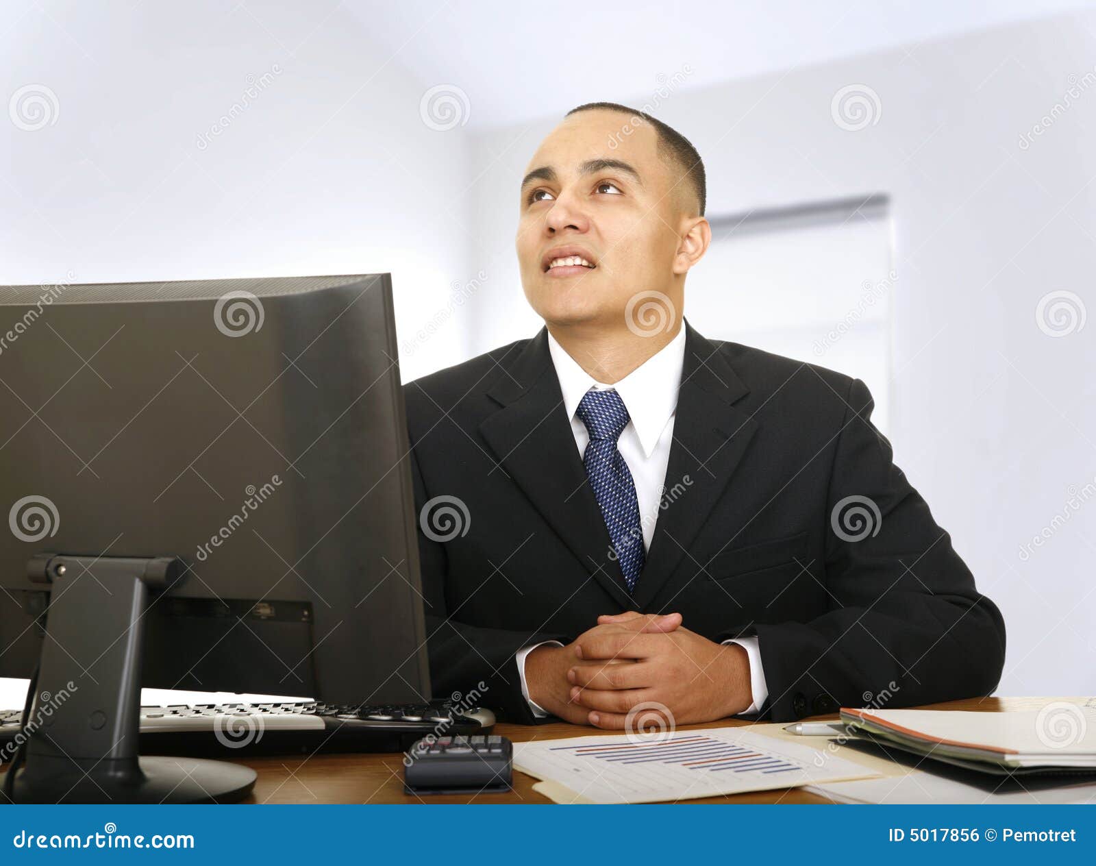 Financial Advisor Thinking in His Office Stock Photo - Image of ...