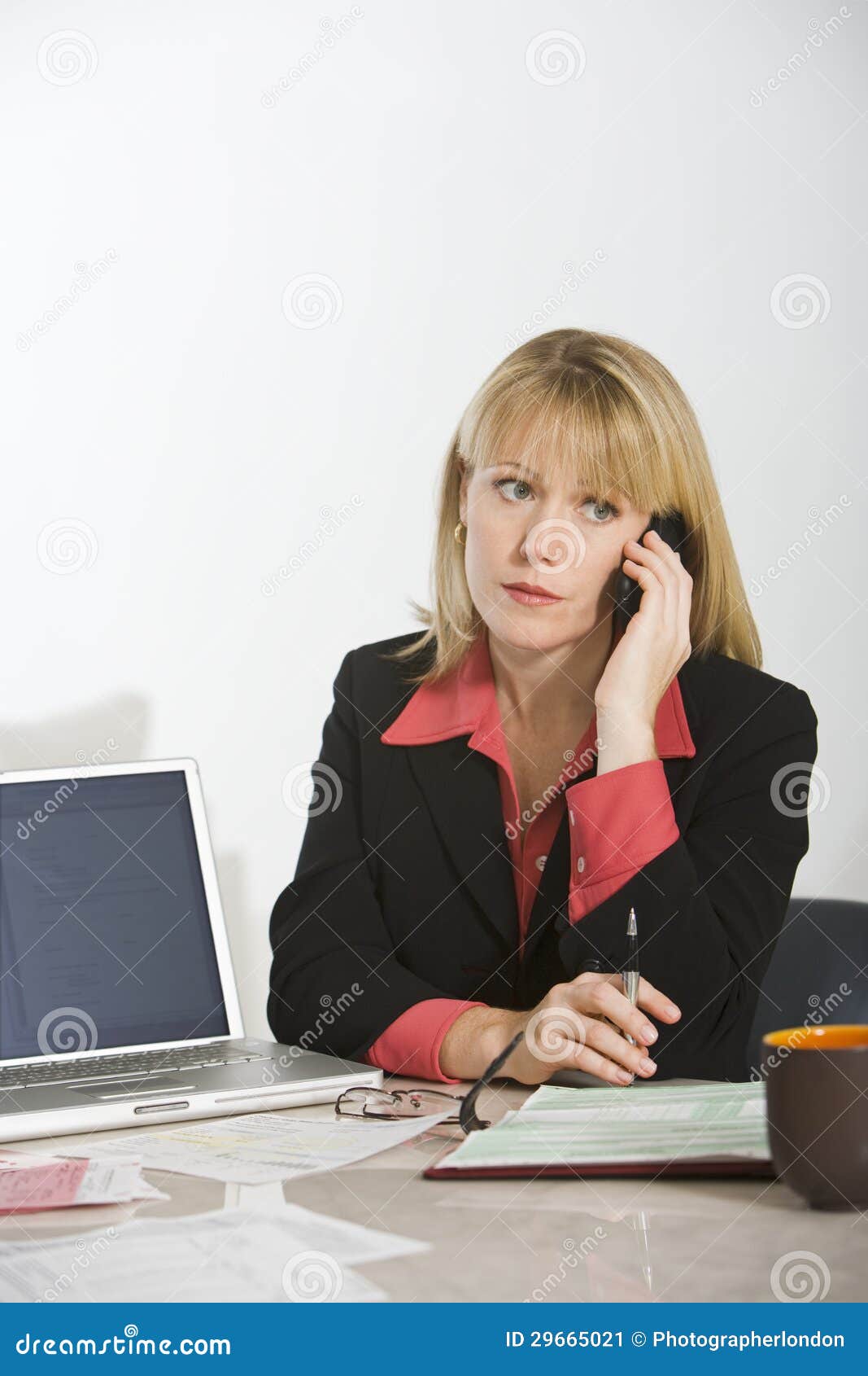 Financial Advisor Using Cell Phone Stock Image - Image of laptop ...