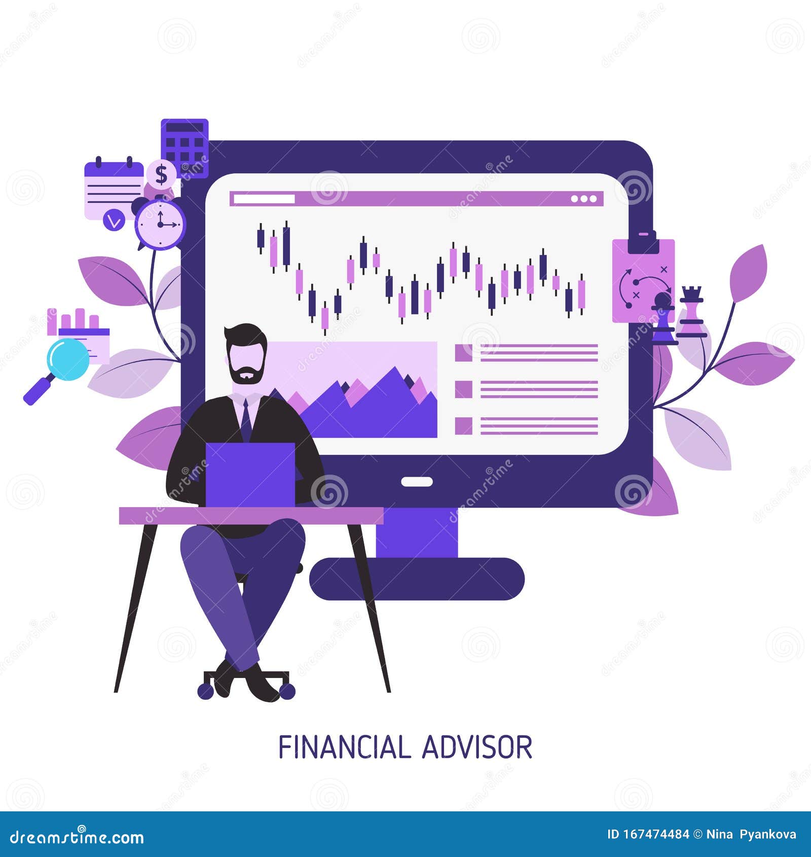 Financial Advisor Vector Concept Stock Vector - Illustration of ...