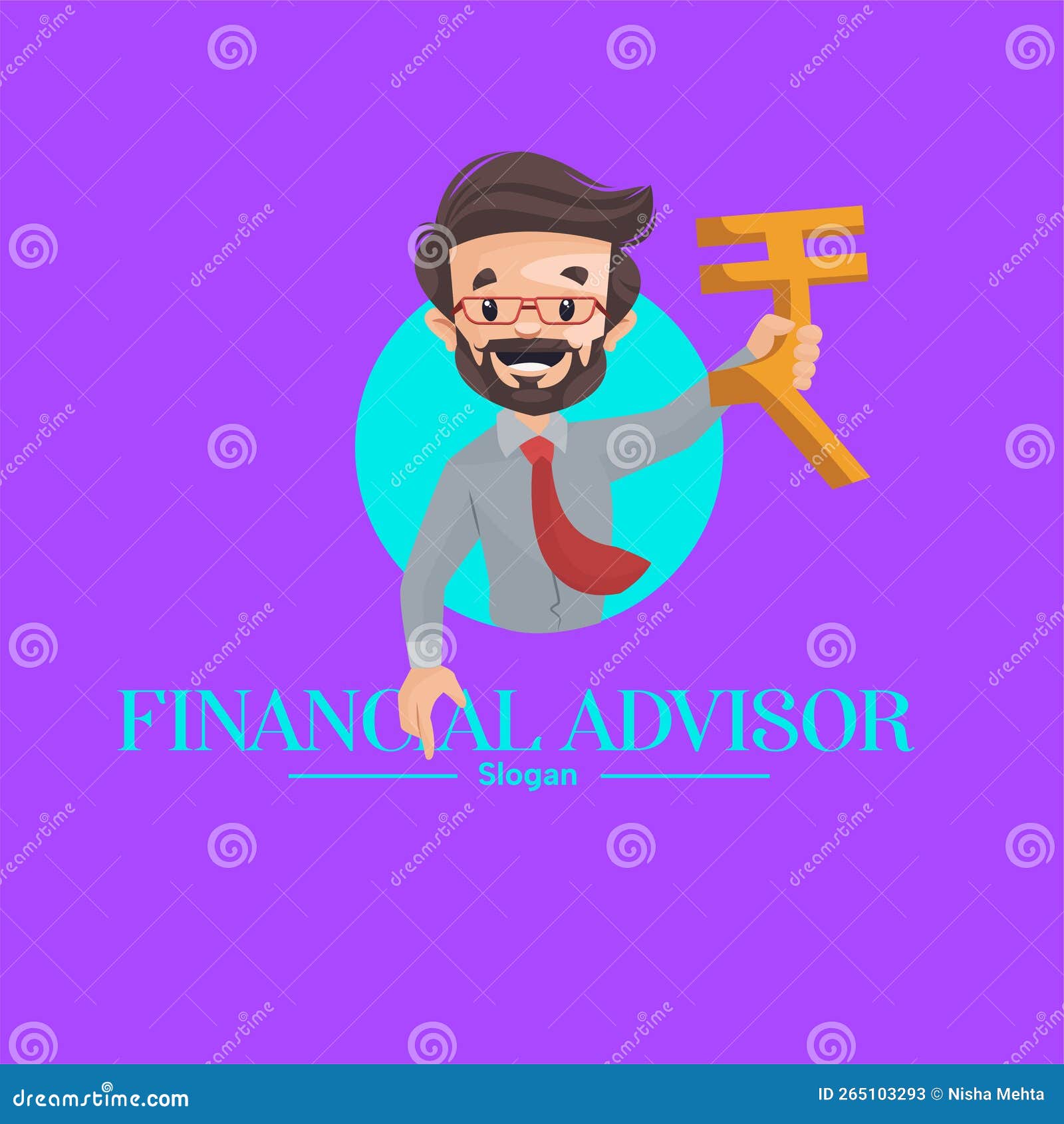Financial Advisor Vector Mascot Logo Stock Vector - Illustration of ...