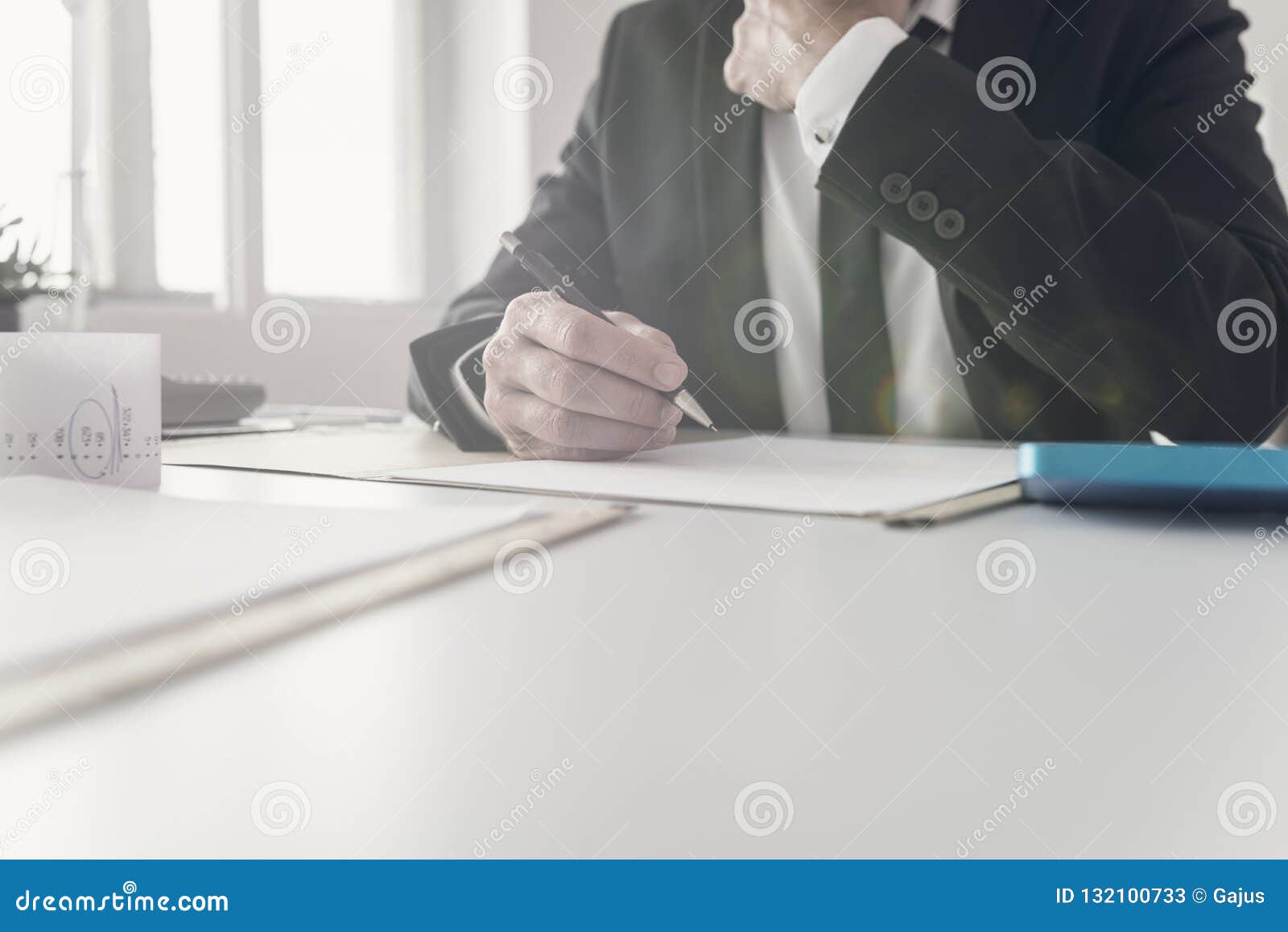 Financial Advisor Working at His Desk Stock Image - Image of auditor ...