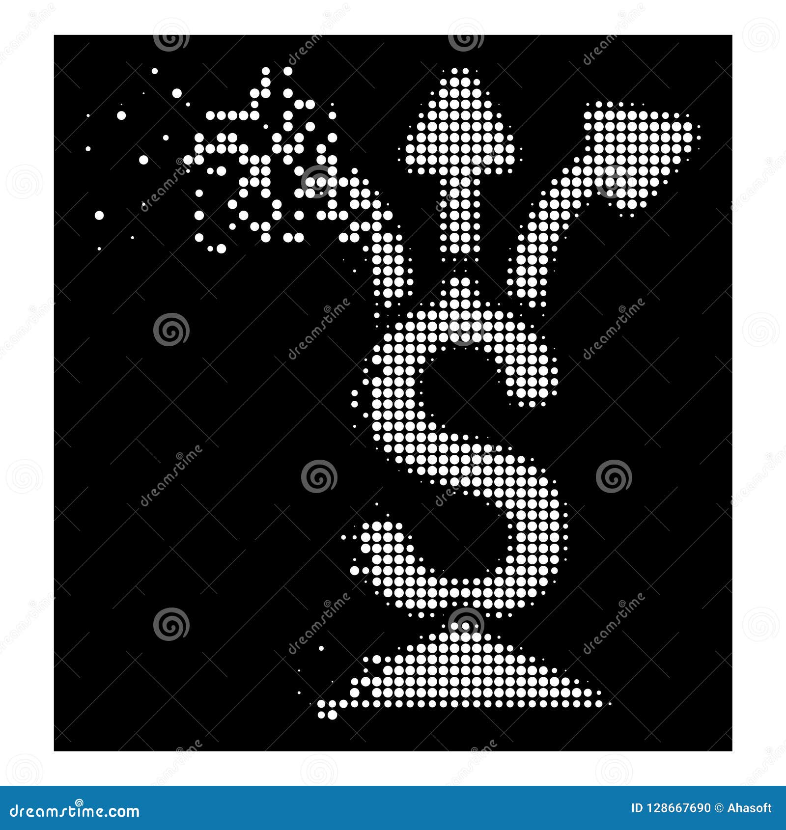 White Dissipated Dotted Halftone Financial Aggregator Icon Stock Vector ...