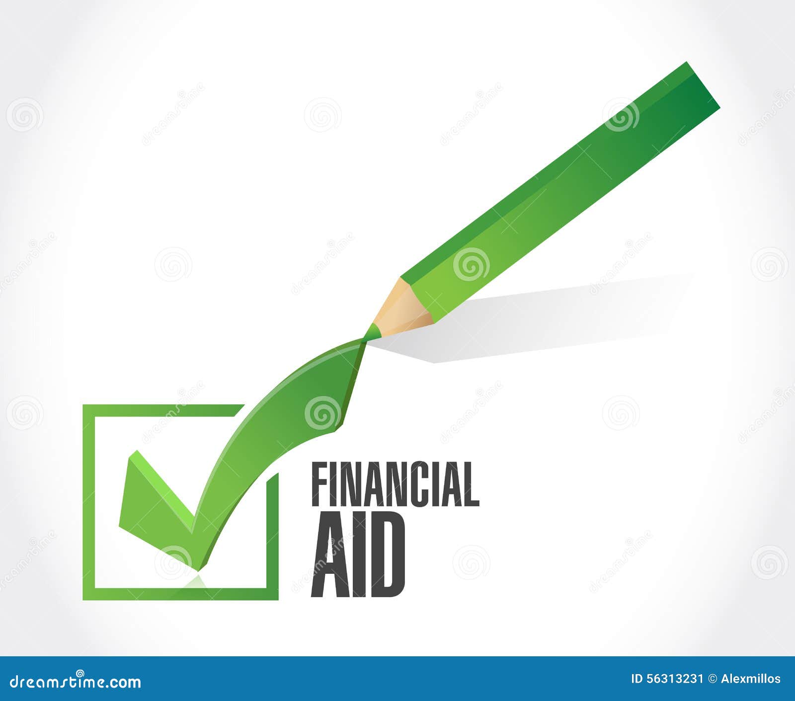 Financial Aid Check Mark Sign Concept Stock Illustration - Illustration ...