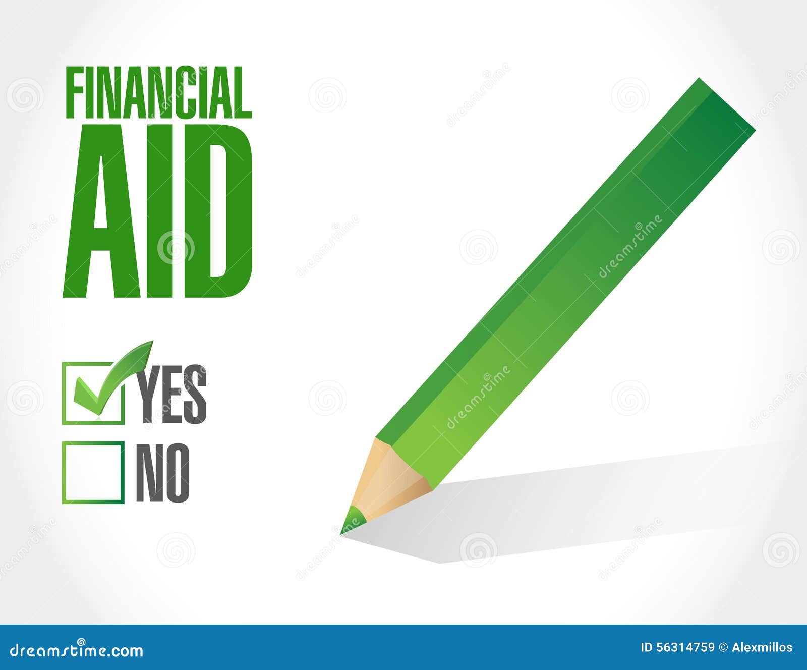 Financial Aid Check Mark Sign Concept Stock Illustration - Illustration ...