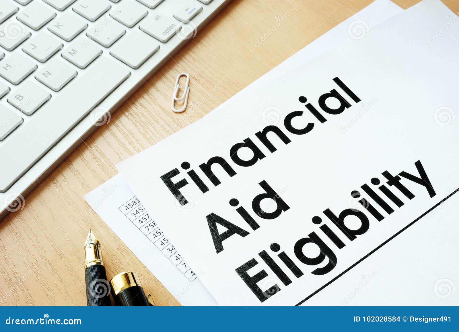 Financial Aid Eligibility. stock photo. Image of money - 102028584