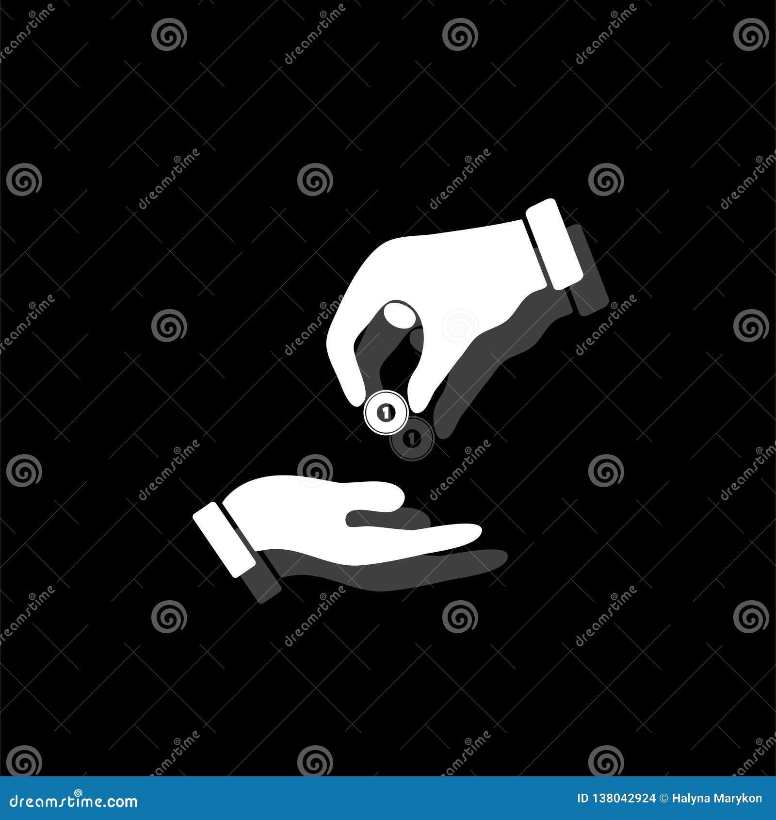 Financial Aid icon flat stock illustration. Illustration of currency ...