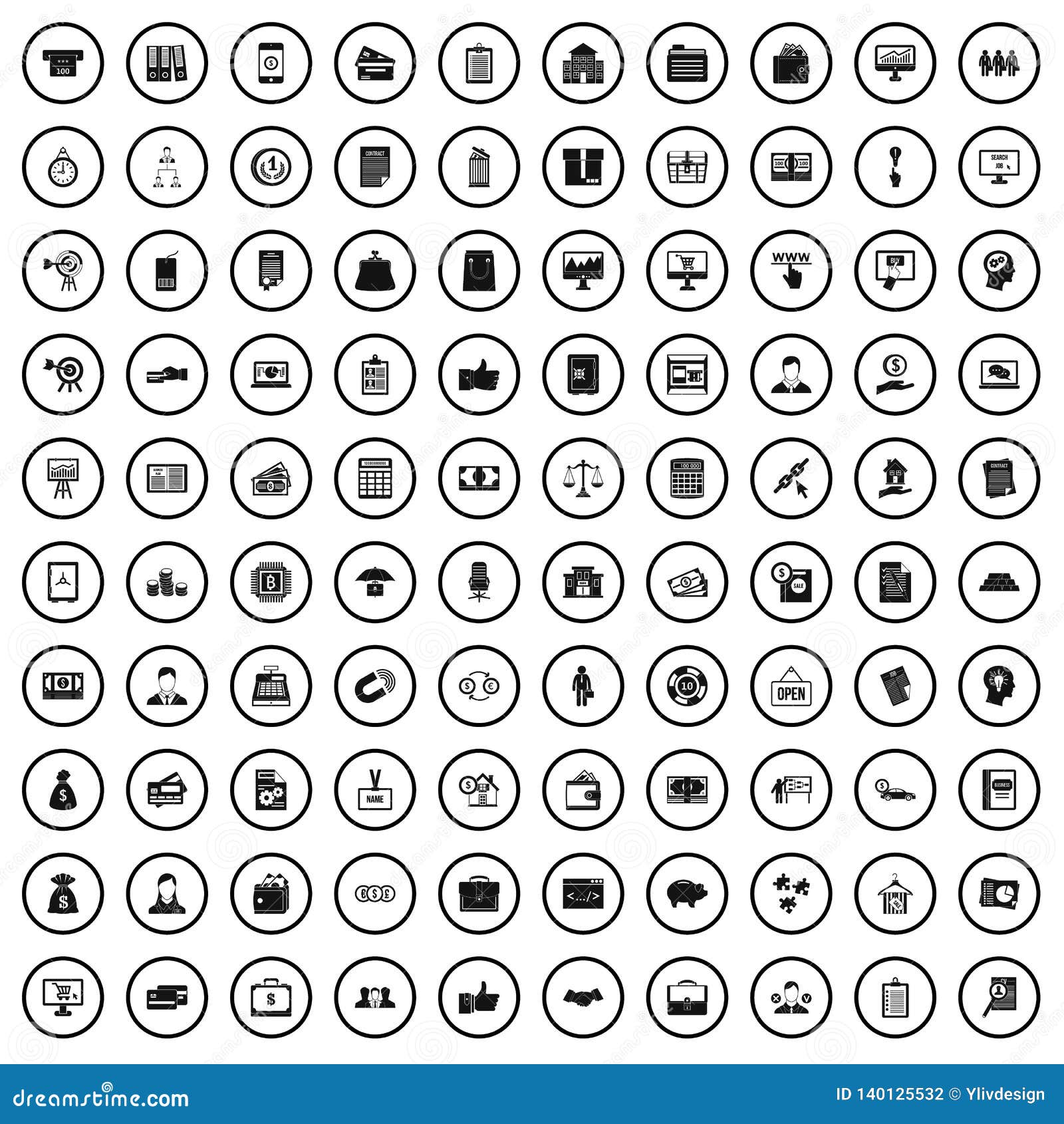 100 Financial Aid Icons Set, Simple Style Stock Vector - Illustration ...