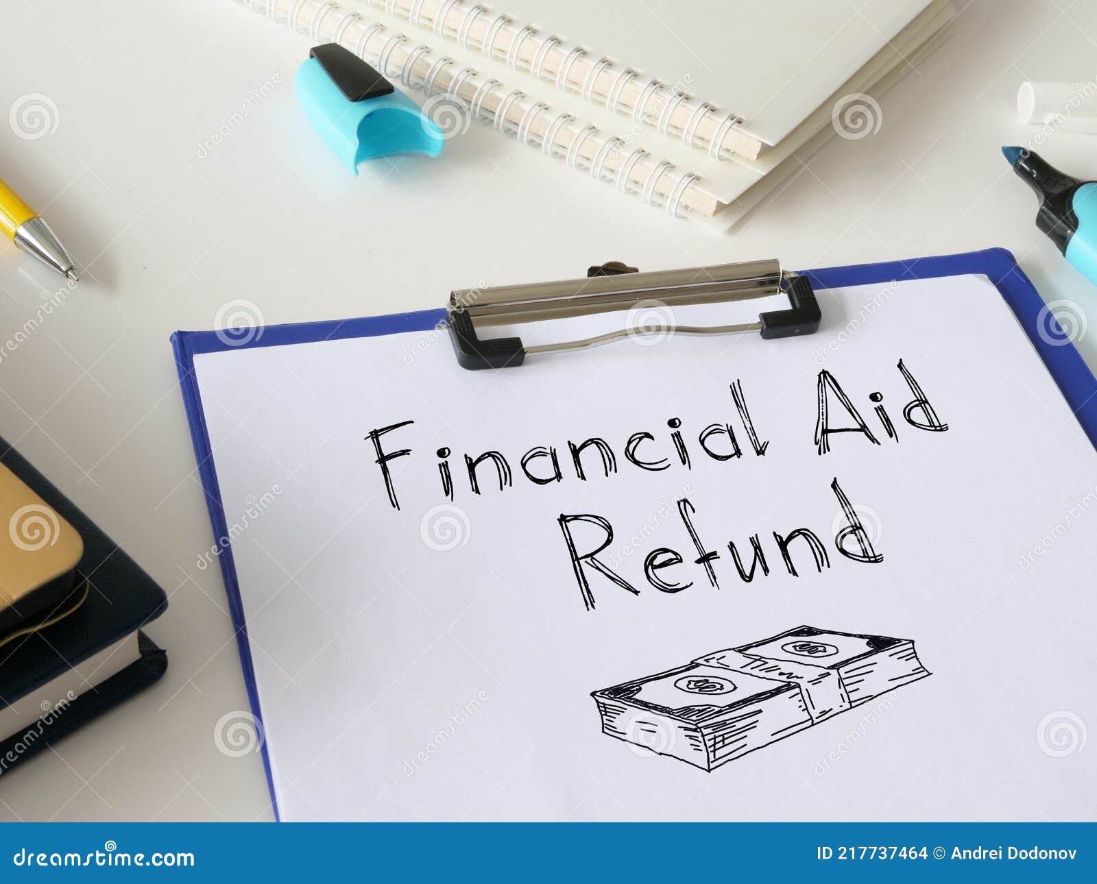 Financial Aid Refundt is Shown on the Photo Using the Text Stock Photo ...